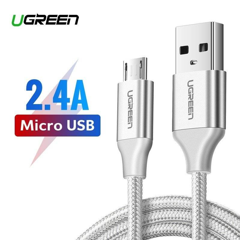 Cable micro USB UGREEN QC 3.0 2.4A 1m white Cable micro USB UGREEN QC 3 ...