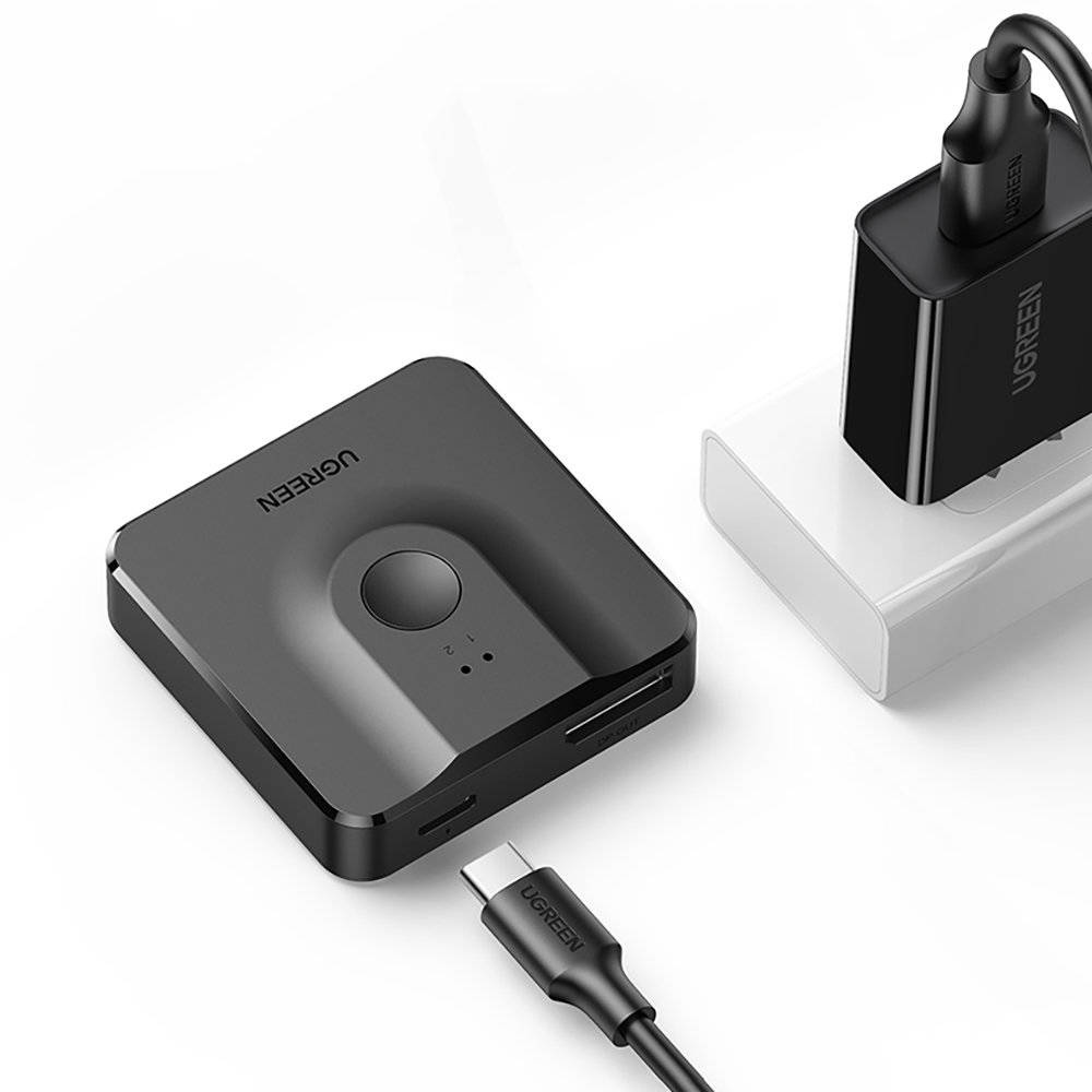 Ugreen CM430 signal splitter 2x DisplayPort (input) to 1x DisplayPort ...