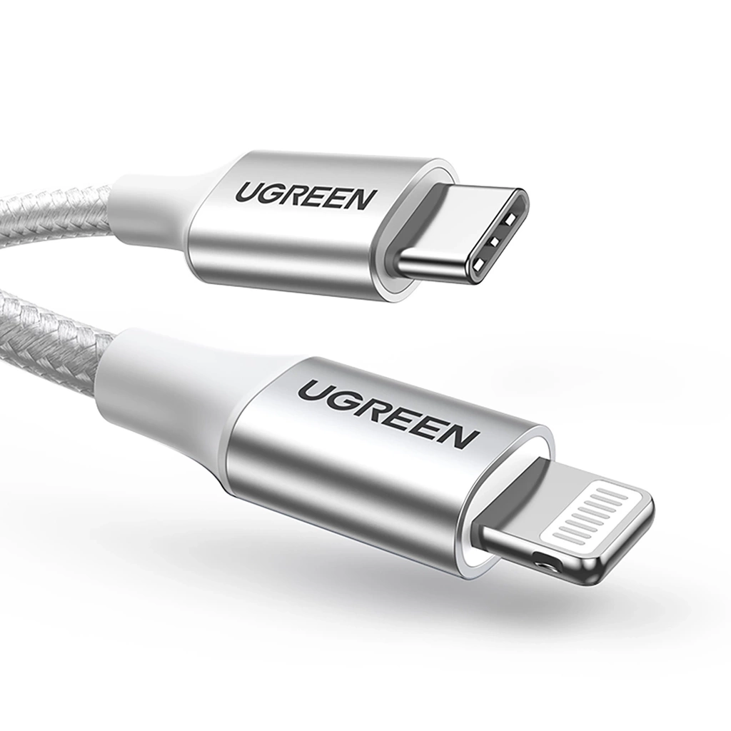 Ugreen cable USB Type C cable - Lightning MFI 1 m 3 A 36 W silver ...