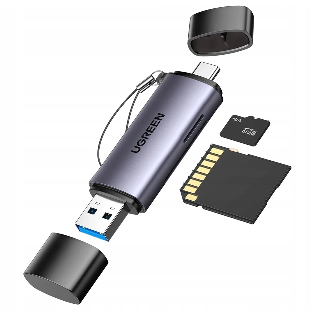 Ugreen CM185 50706 reader for SD / micro SD cards on USB-A 3.0 / USB-C 3.0 - gray Shop Ugreen.pl