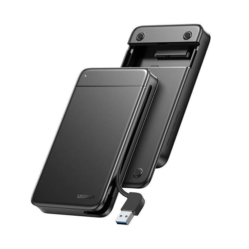 Ugreen pocket SSD / HDD enclosure 2.5'' SATA built-in USB-A cable black ...