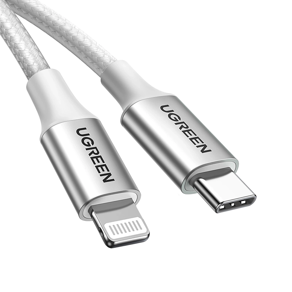 Ugreen cable USB Type C cable - Lightning MFI 1 m 3 A 36 W silver ...